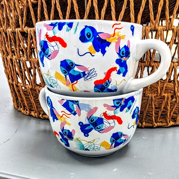 Disney | Dining | 2 New Disney Lilo And Stitch Large Soup Mugs Cups ...